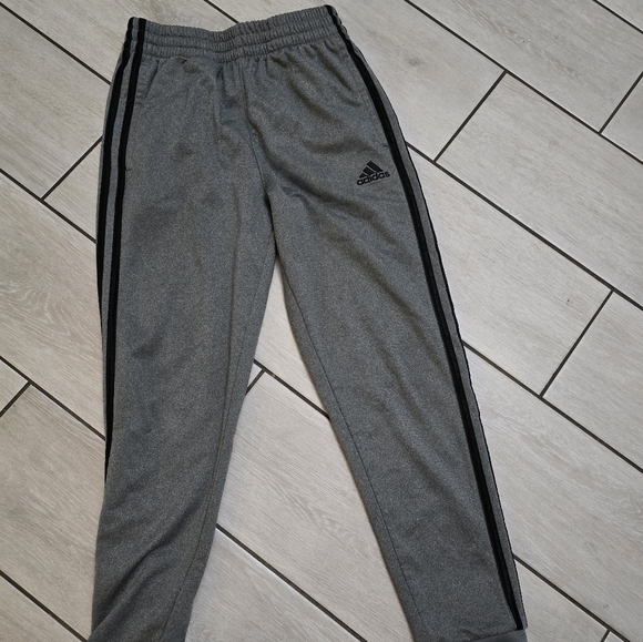 adidas | Bottoms | Adidas Gray Track Pants With Black Stripes | Poshmark